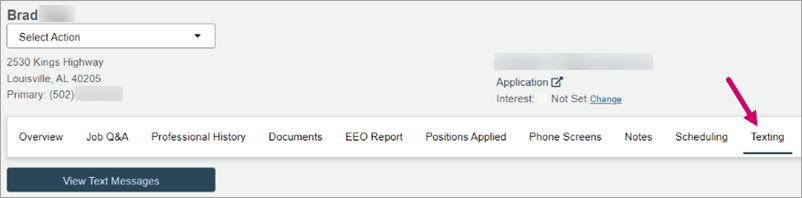 Hire: Text Request, Two-Way Texting