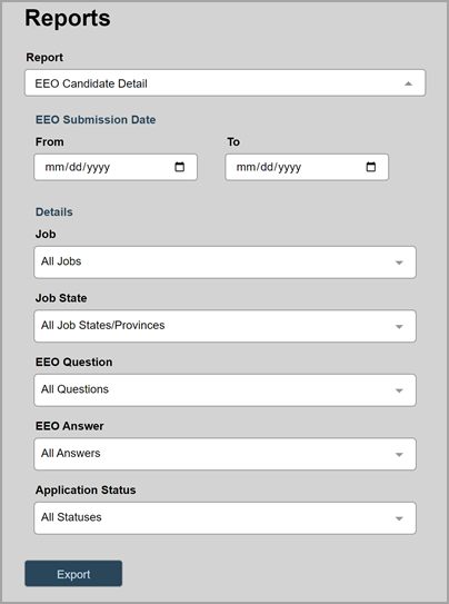 Hire: EEO Candidate Detail Report