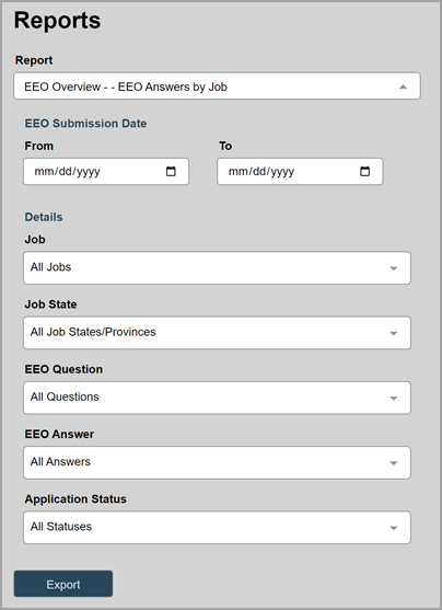 Hire: EEO Overview -- EEO Answers by Job Report