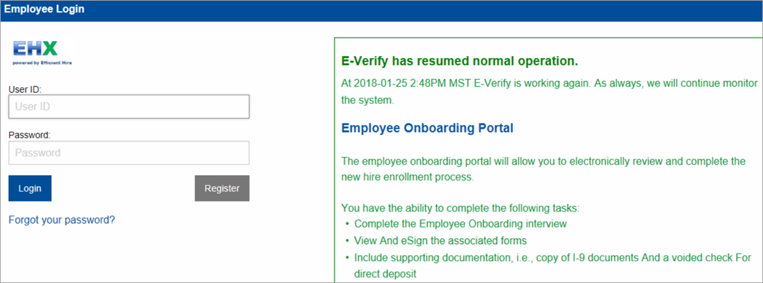 Hire: Resetting PIN for Employee Esign