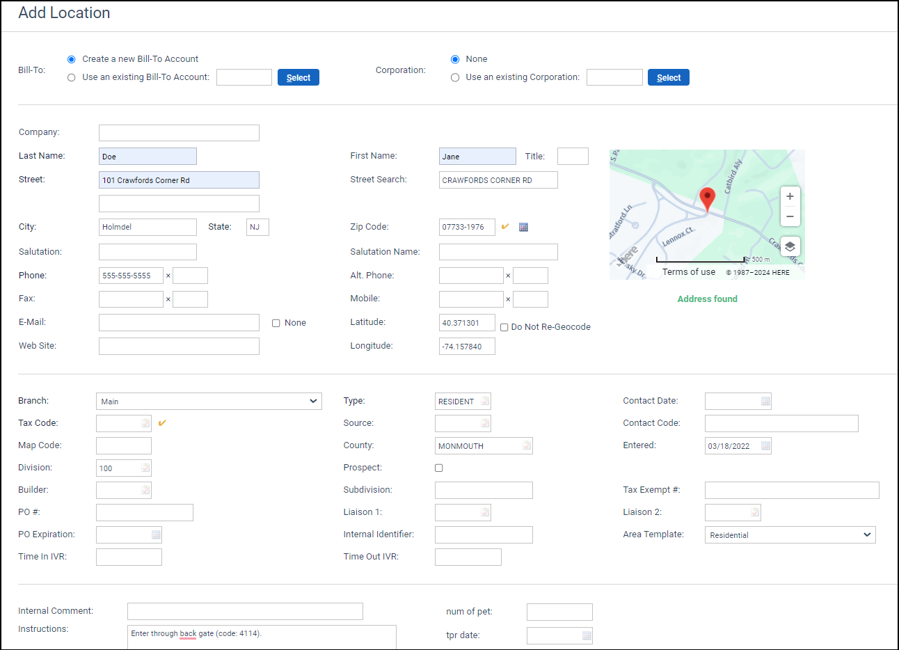 Adding Customers to PestPac: Locations and Bill-To's