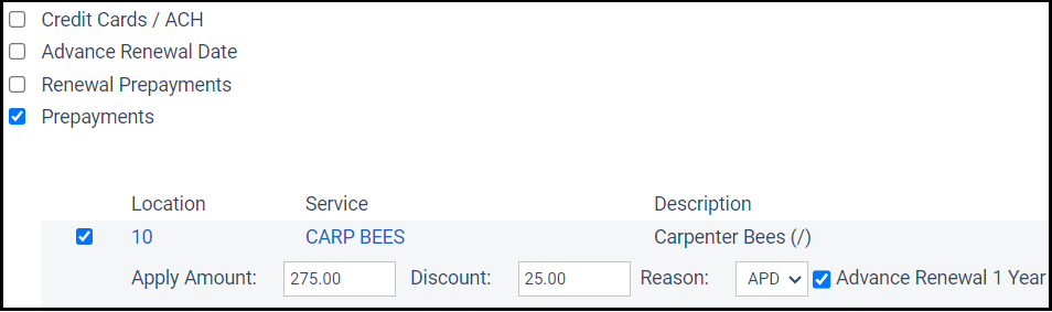 Annual Prepayment Calculations