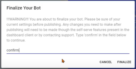 Tutorial: ServiceBot Onboarding Wizard - Preview and Finalize Screen