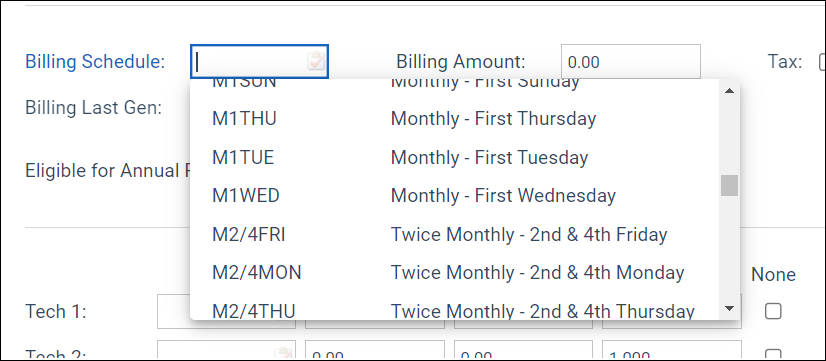 Schedule Types and Schedule Frequencies