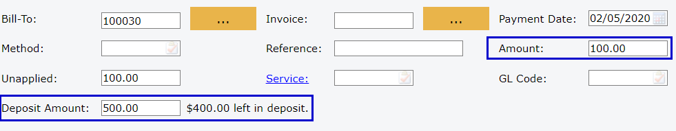Payment Entry Screen