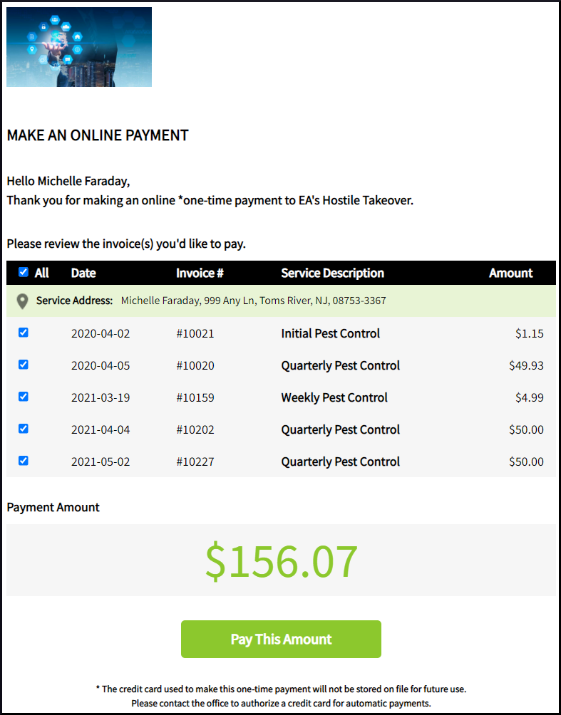 EPay Link for Invoices, Inspection Reports, and Statements