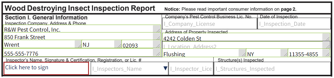 Regulatory Form NPMA-33 Field Mapping