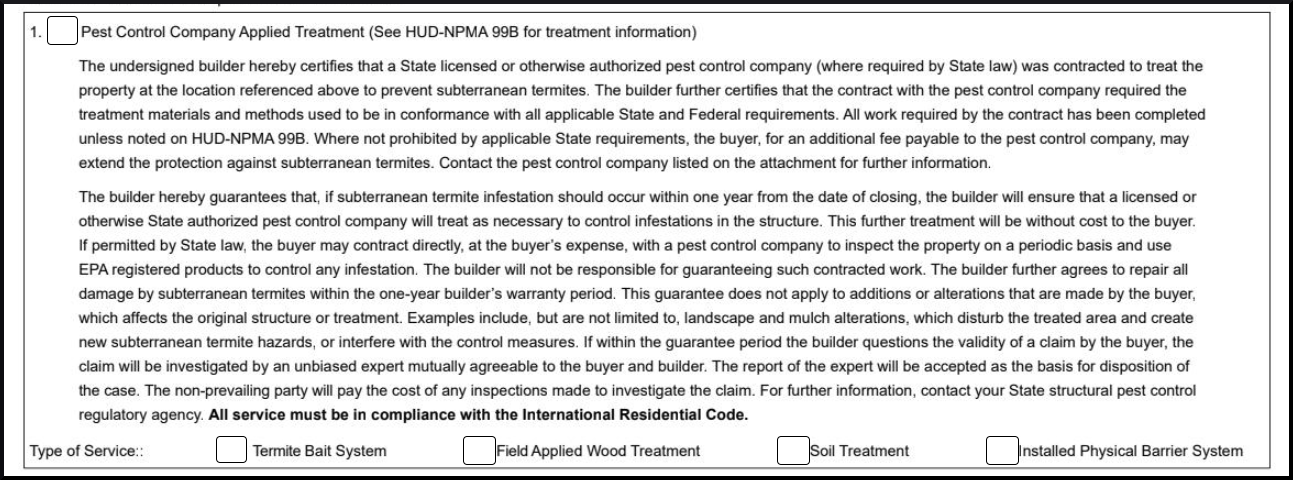 Regulatory Form NPMA-99a Field Mapping