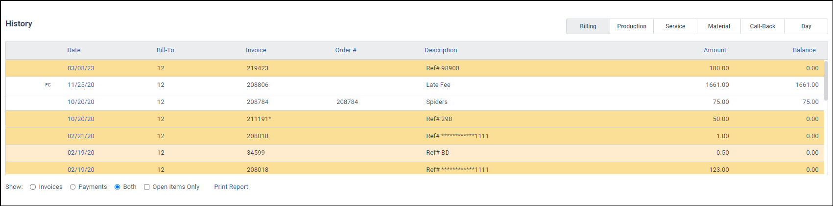 Account History in PestPac