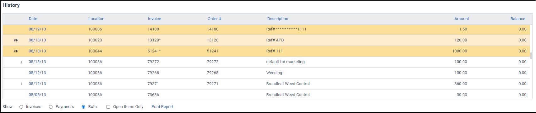 Account History in PestPac