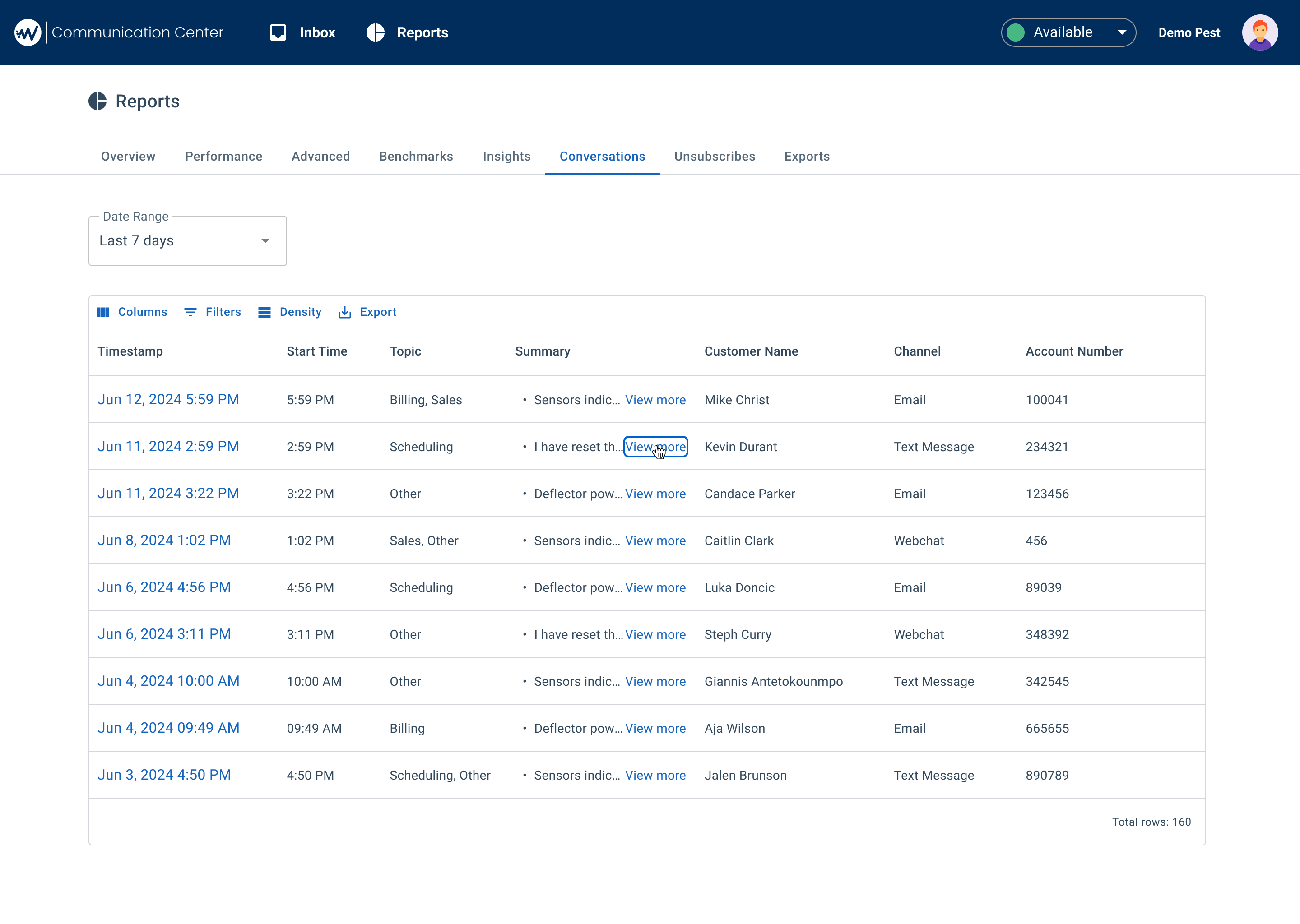 Communication Center Inbox Management