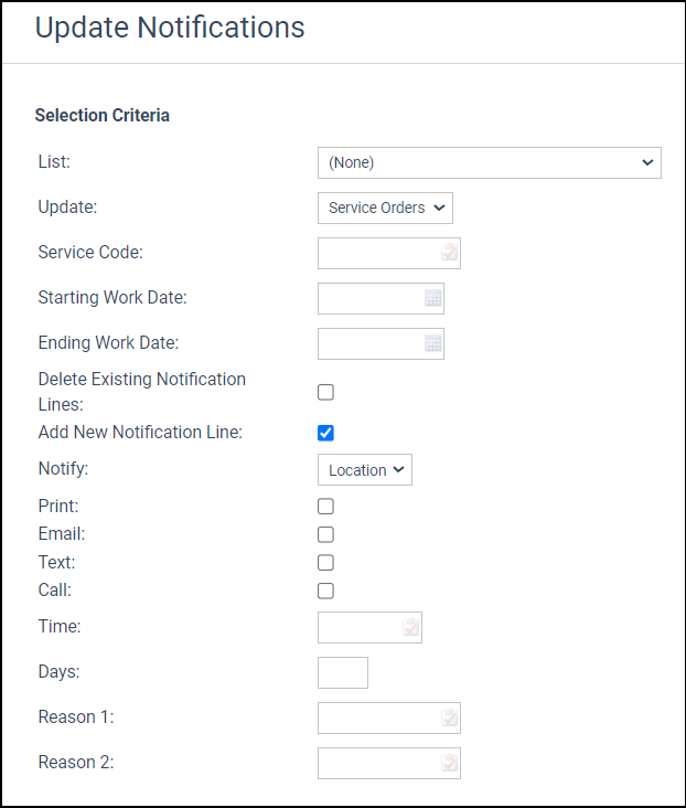 Service Notifications