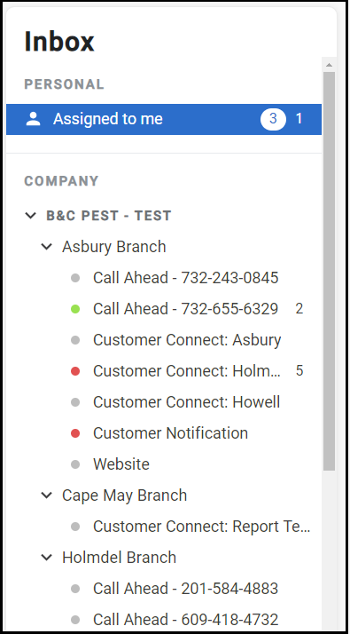 Communication Center Inbox Management