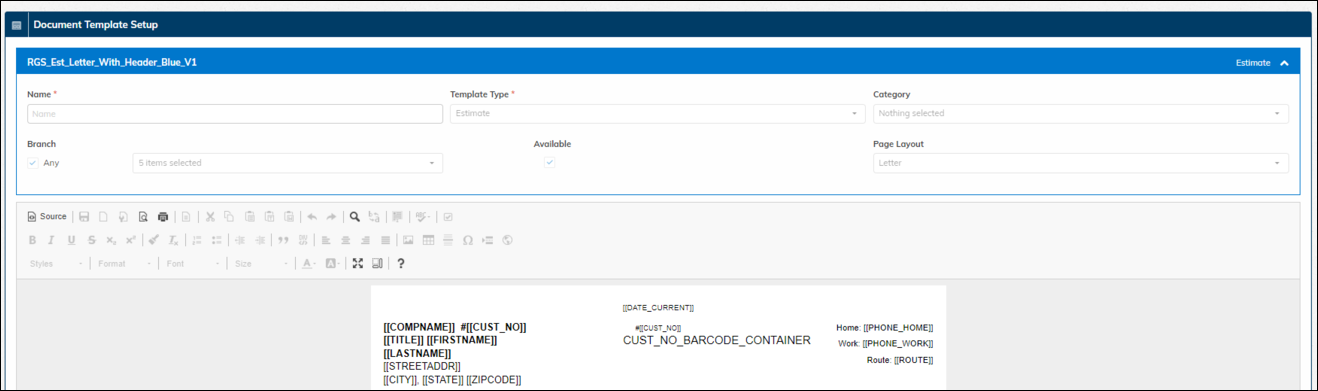 SA5 - Setting Up Estimate Forms