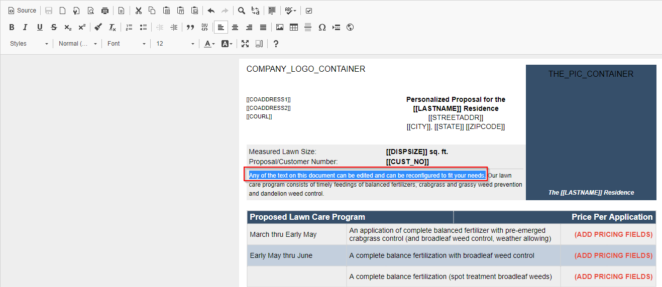 SA5 - Document Template Setup