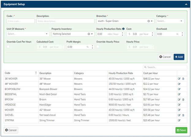 SA5 - Equipment/Vehicle Setup