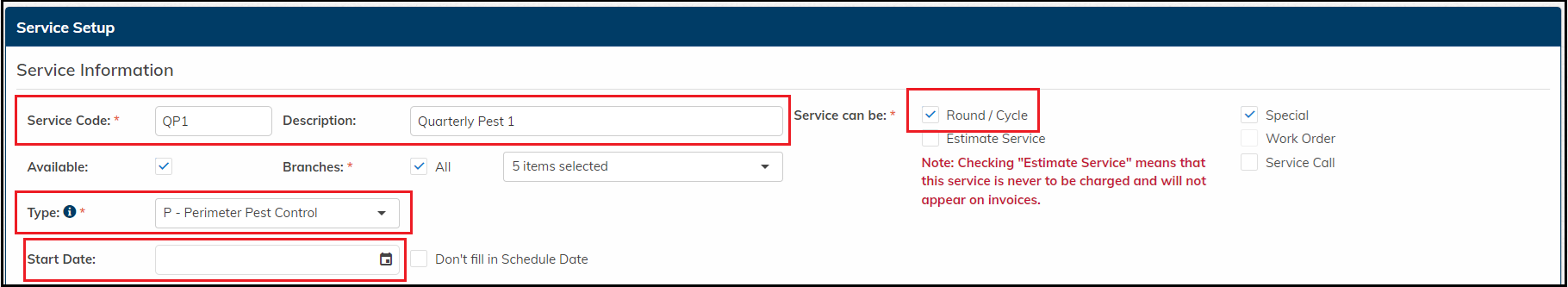 SA5 - Suggested Service Setup Guide
