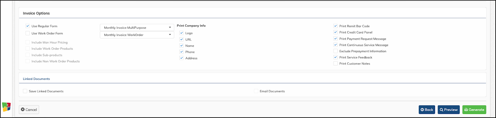 SA5 - Monthly and Group Billing Invoices