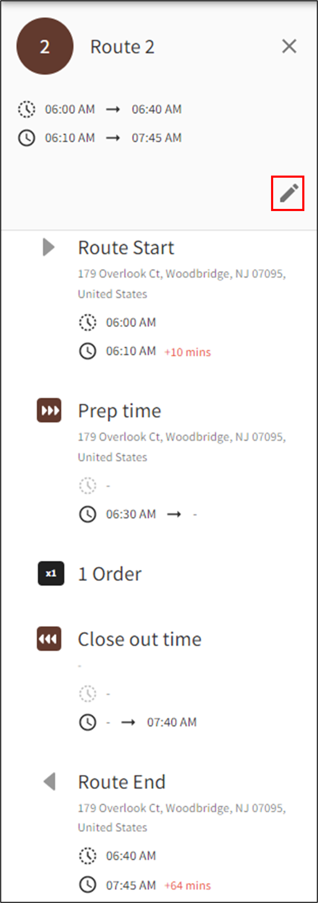 Start/End Route Events