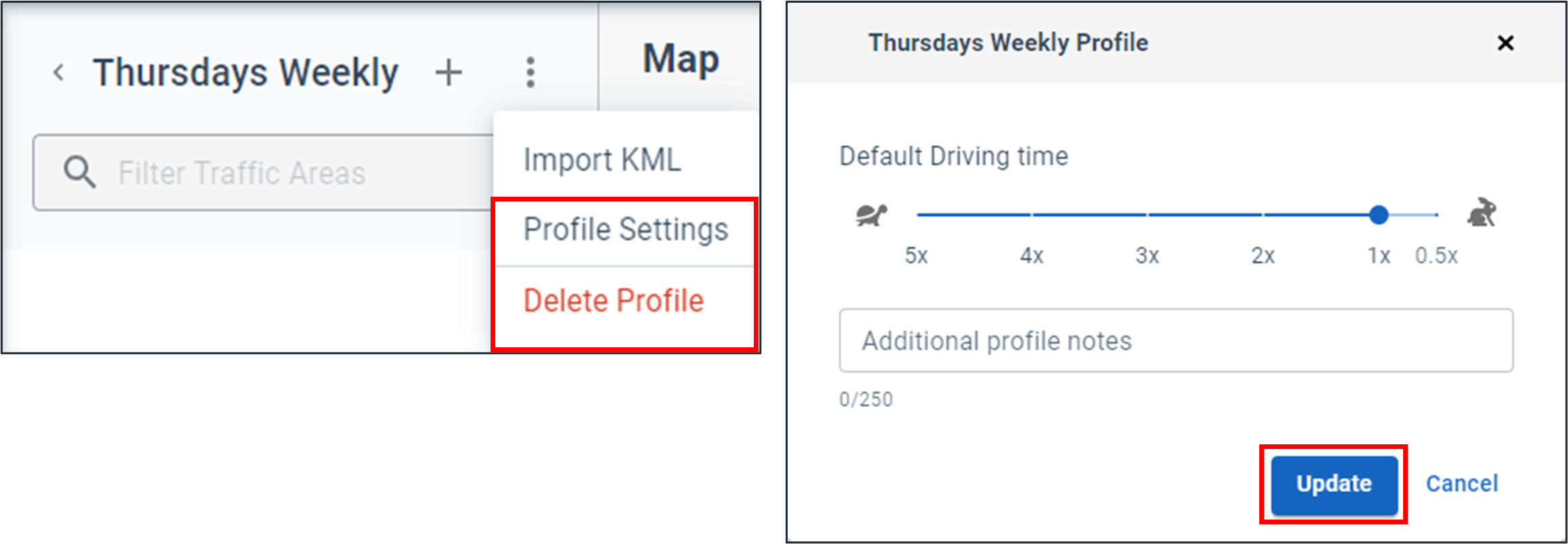 Traffic Profile: Create, Edit, Delete, & Export