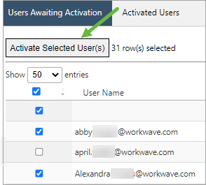 TBWW: Users Activation