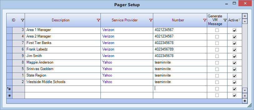 WT: TT - Pager Setup