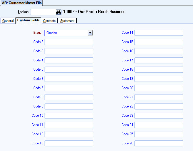 WT: AR: Customer Master File