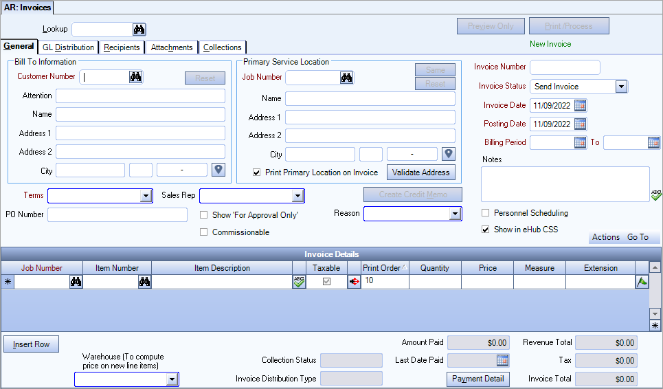 WT: AR Invoice Entry: Overview