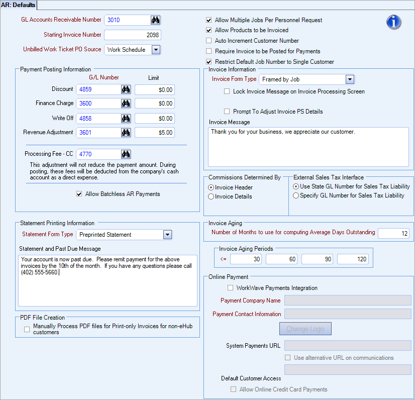 WT: Entering a Starting Invoice Number