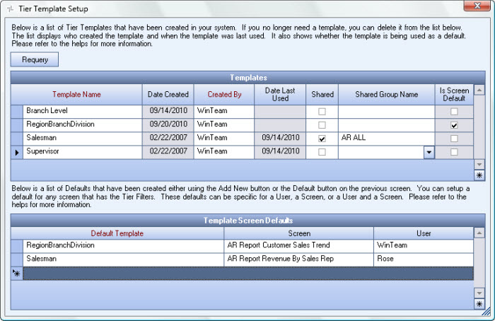 WT: Tier Template Setup