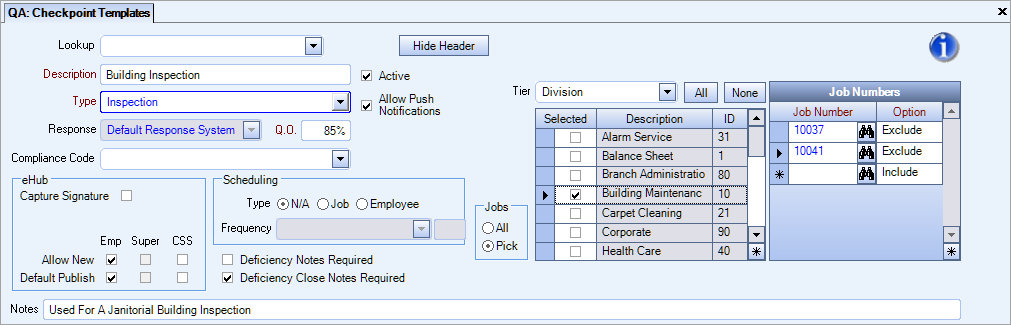 WT: QA Checkpoint Templates