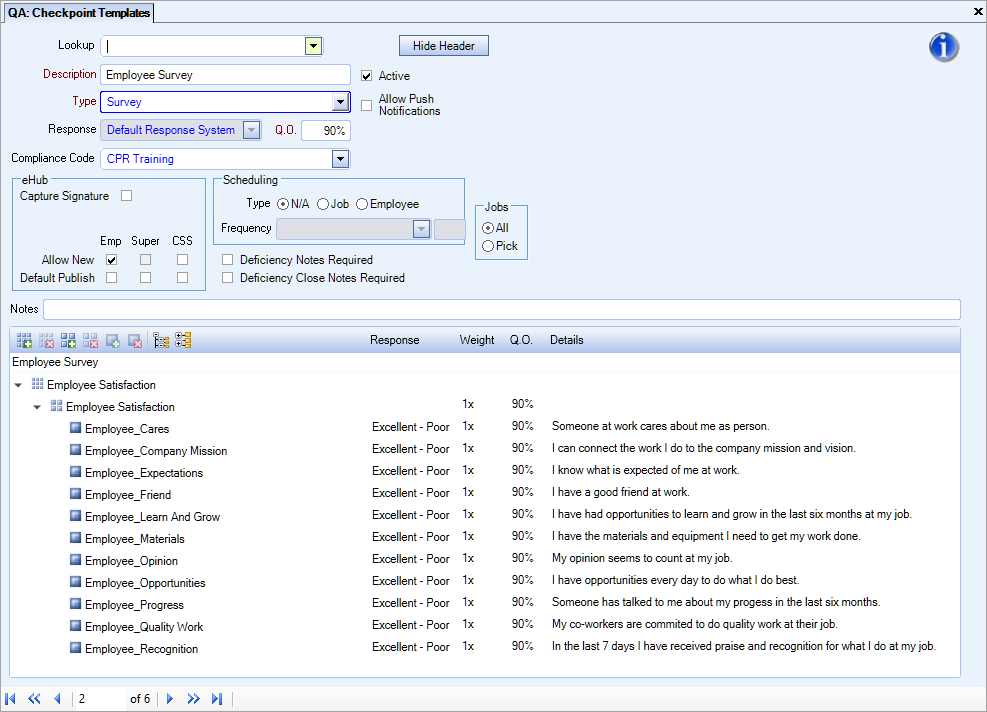 WT: QA Checkpoint Templates