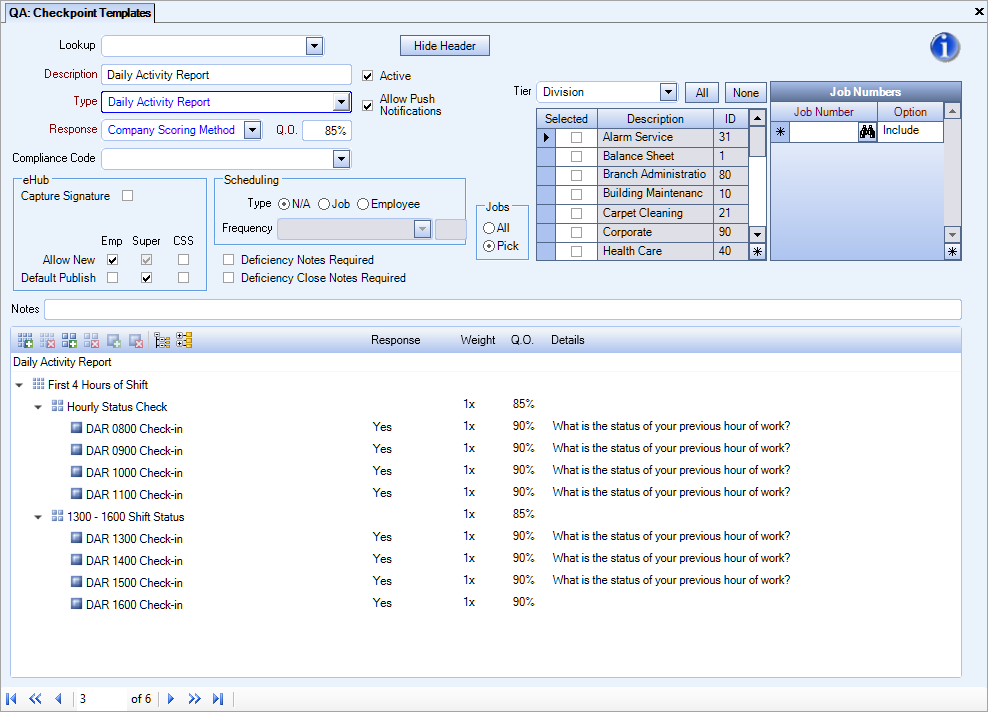 WT: QA Checkpoint Templates