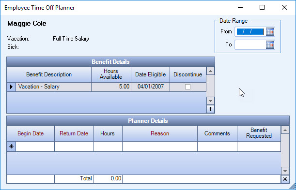 WT: Employee Time Off Planner