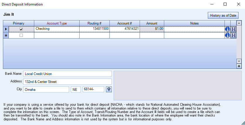 WT: Direct Deposit Information