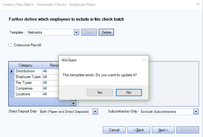WT: Creating an Automatic Payroll Check Batch