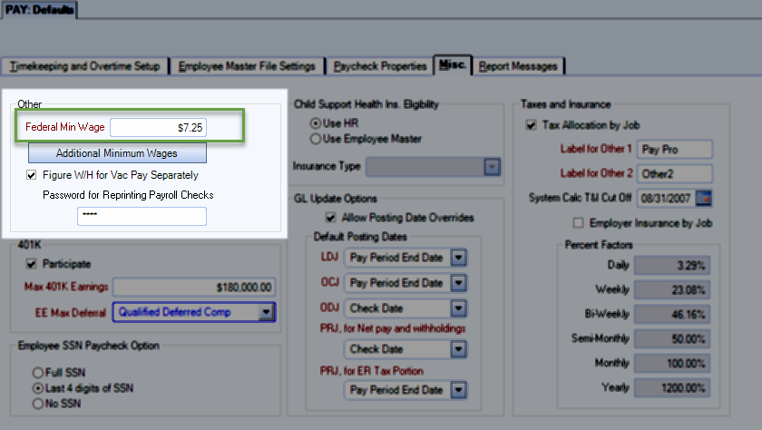 WT: Setting Up Multiple Minimum Wage Rates