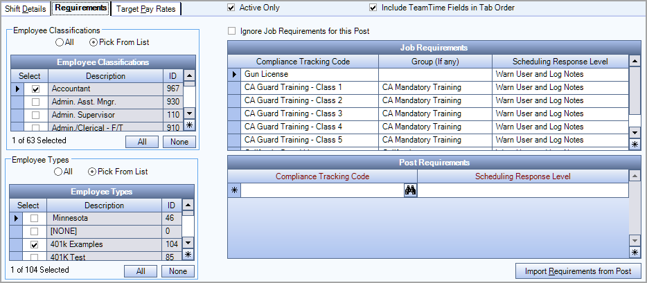 WT: PS Post Setup – Requirements Tab