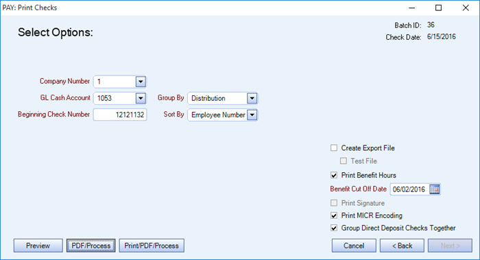 WT: Payroll Print Checks