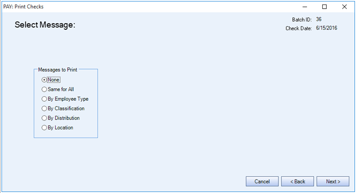 WT: Payroll Print Checks