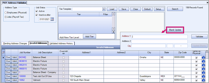 WT: Payroll Tax Address Validation