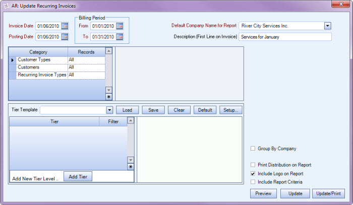WT: AR Invoice Entry: General
