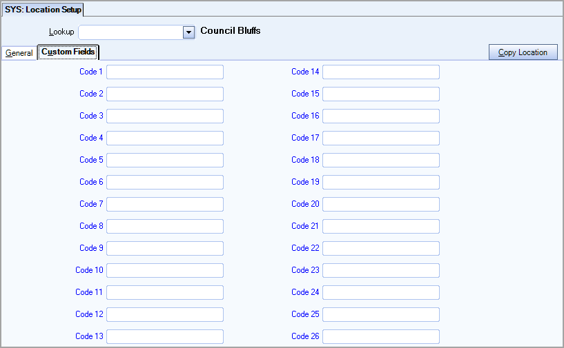WT: SYS Location Setup
