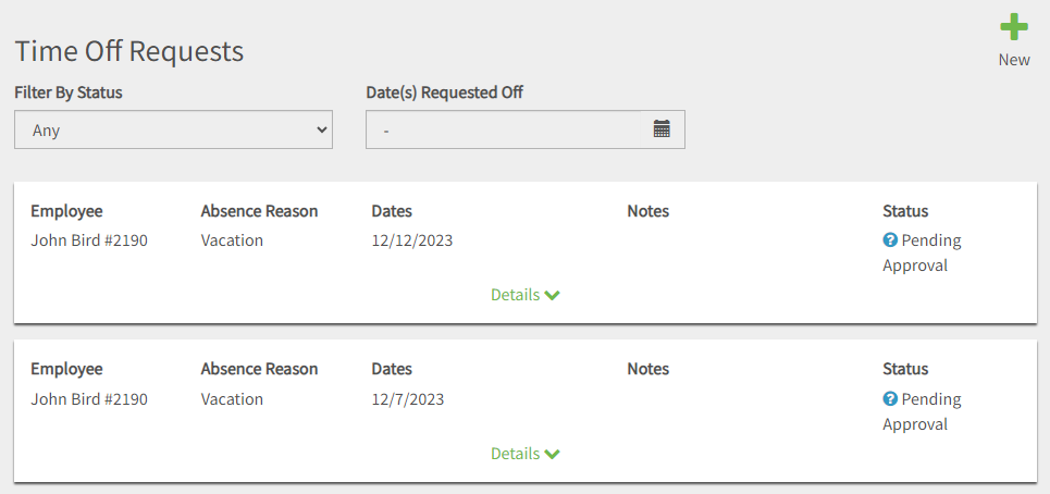 WT: eHub Time Off Requests