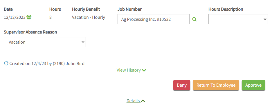 WT: eHub Time Off Requests